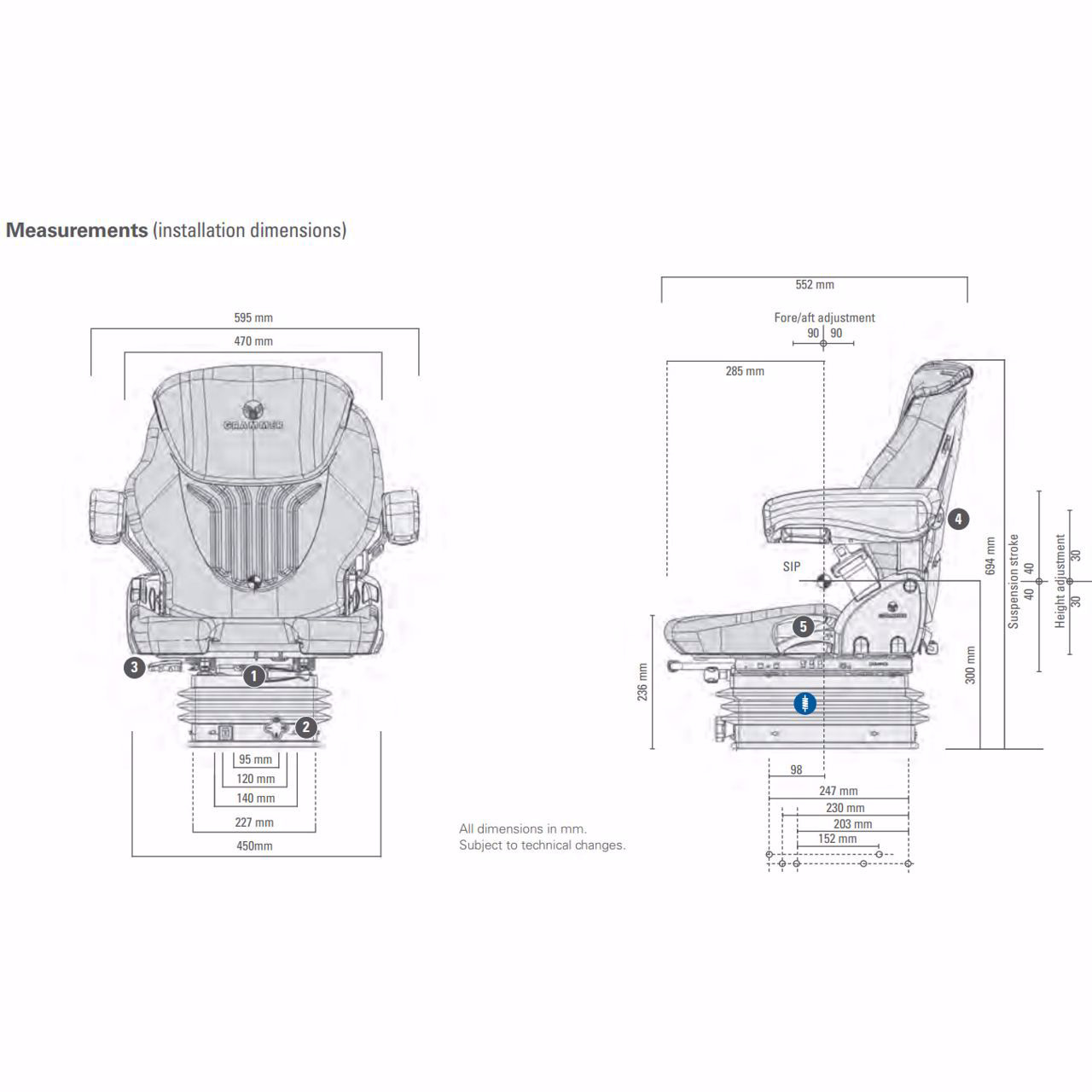 Grammer Compacto Basic M Tractor Seat