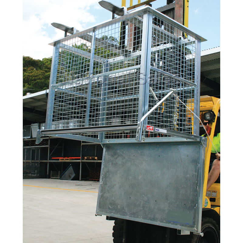 Mesh Drop Bottom Waste Bin 1000kg 1.5m3 | Material Handling Equipment ...