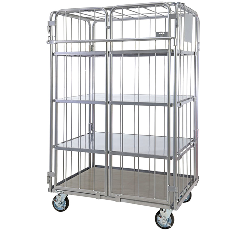 Cage Trolley with Doors and Shelf : Steel Cage Trolley with Doors ...