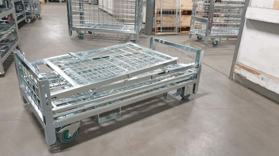Half High Sided Pallet Cage Still with Castor Wheels