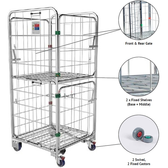Four Sided Roll Cage Stock Trolley | Material Handling Equipment ...