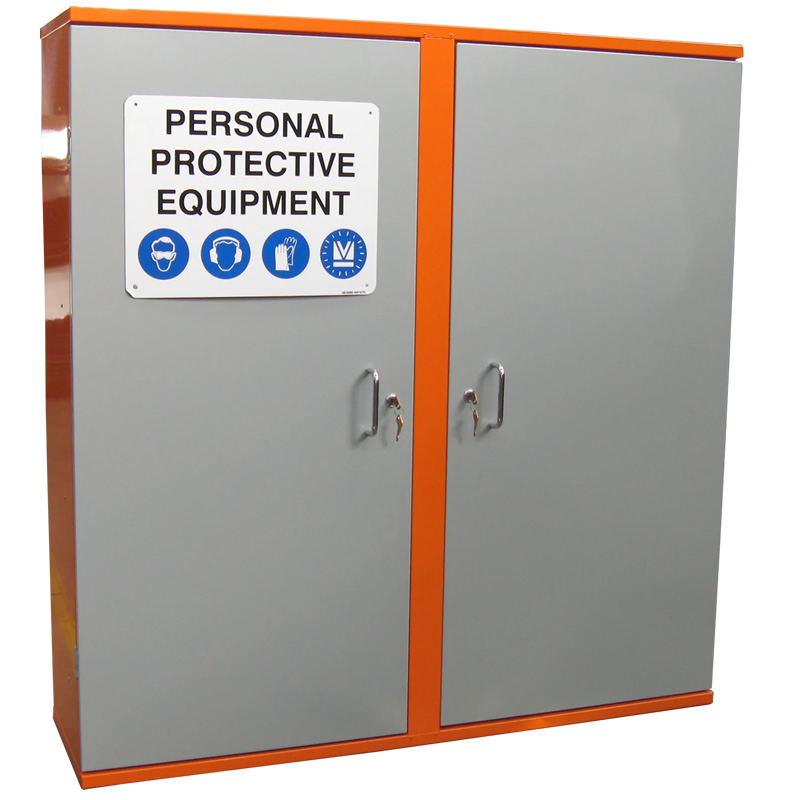 PPE Storage Cabinet Double Door with 3 x Shelves