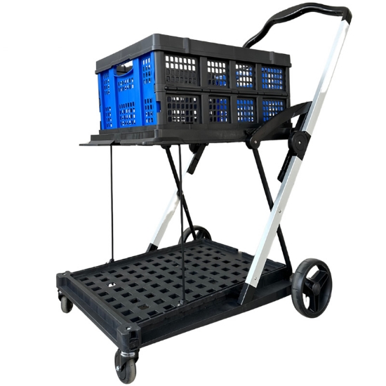 Light Weight Aluminium Folding Crate Trolley 50kg Capacity