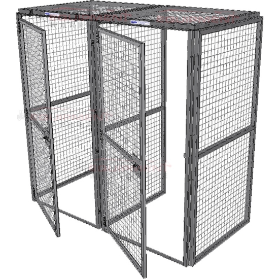 Wire Mesh Storage Cage Huge With No Back and Add-On (Wall Positioned)