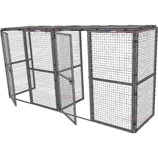 Wire Mesh Storage Cage Large No Back End Gate and Add-On (Wall ...